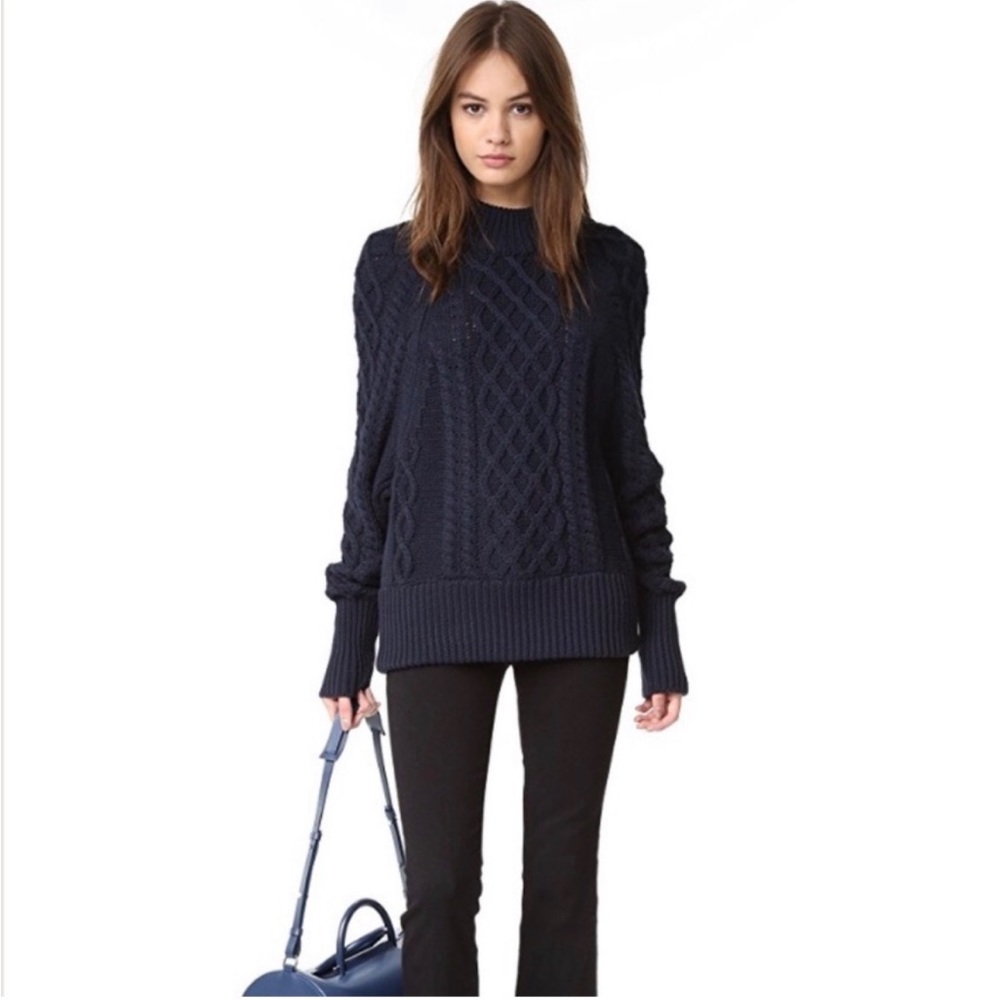 Faithful The Brand Navy Blue Rib Knit Sweater - Gem